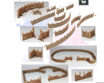 Wattle Fence With Gate Set Asgard Rising Miniatures - Etsy