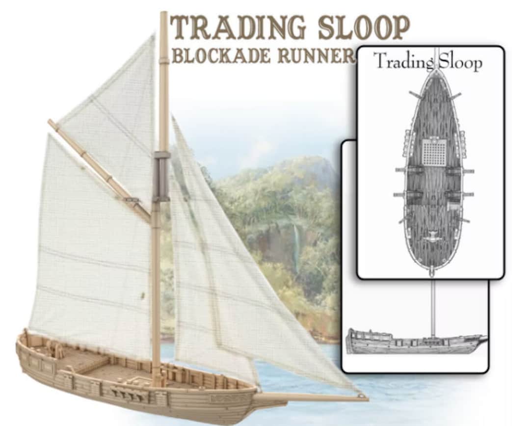 Trading Sloop: Treasure Island Tabletop RPG Scenery - Etsy