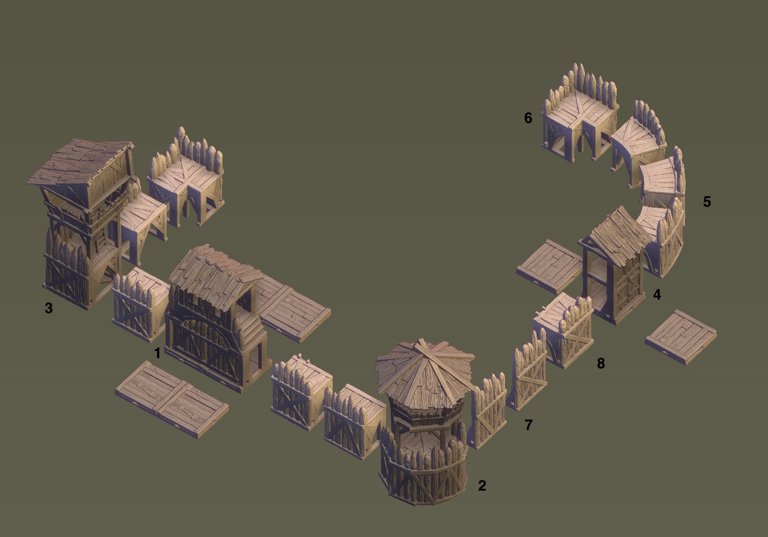 Modular Wooden Wall - Ideal for Dungeons and Dragons and Other Tabletop ...
