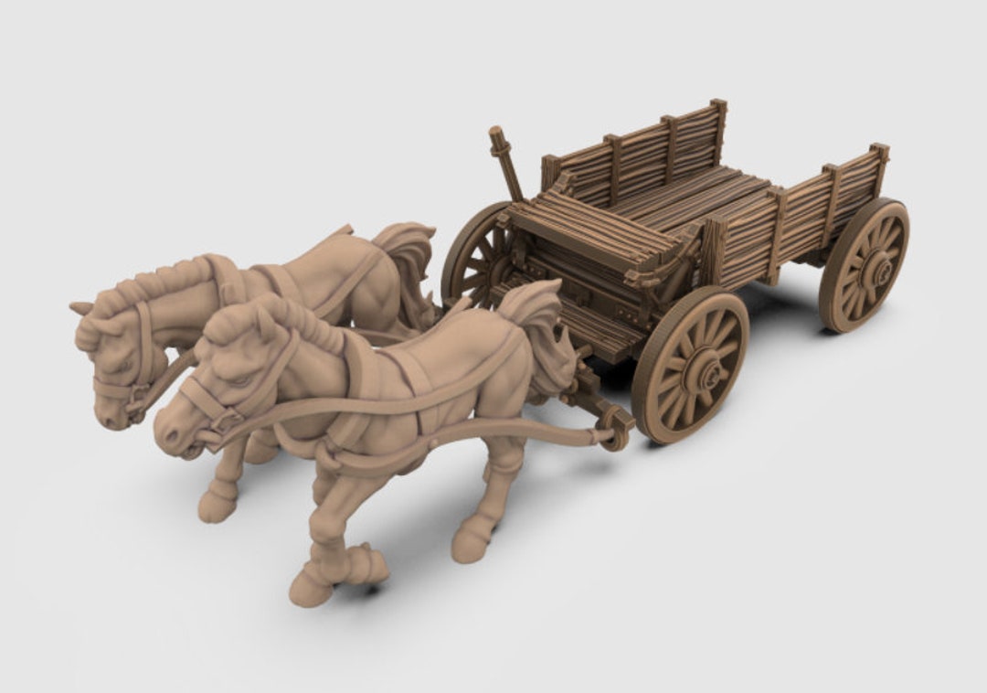 Wagon With Two Horses (28 Mm) - the Frost - Ideal for Dungeons and ...