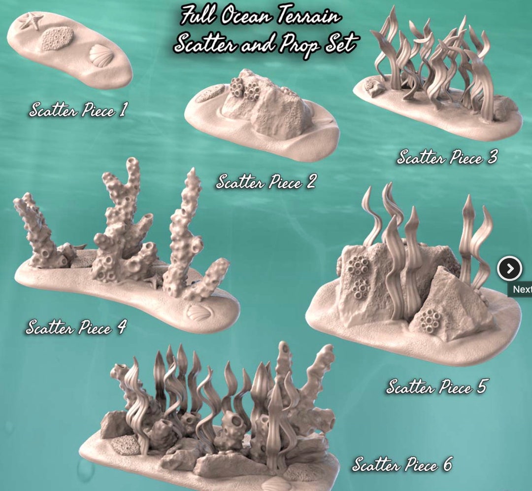 Sea/ Ocean Scatter Terrain - Ideal for Dungeons and Dragons and Other ...