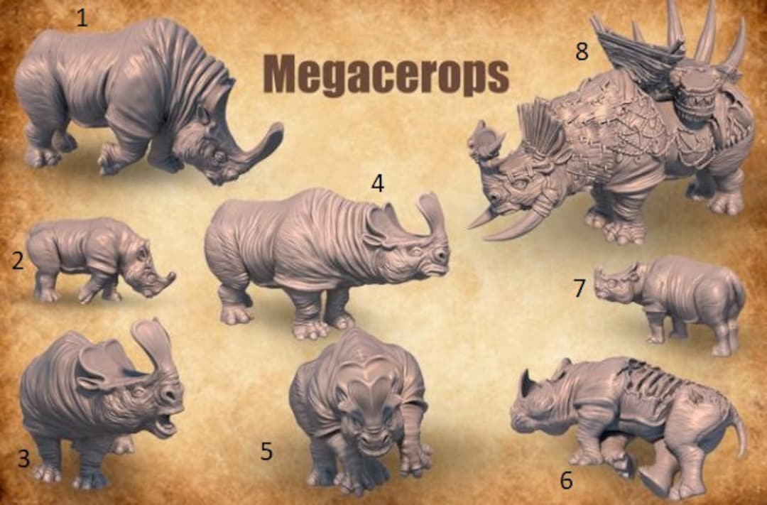 Prehistoric Megacerops- Ideal for Dungeons and Dragons and Other ...