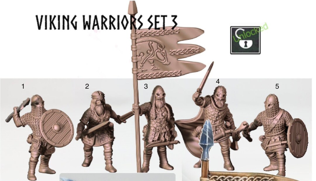 Viking Warriors Miniatures: D&D Tabletop RPG Wargaming - Etsy