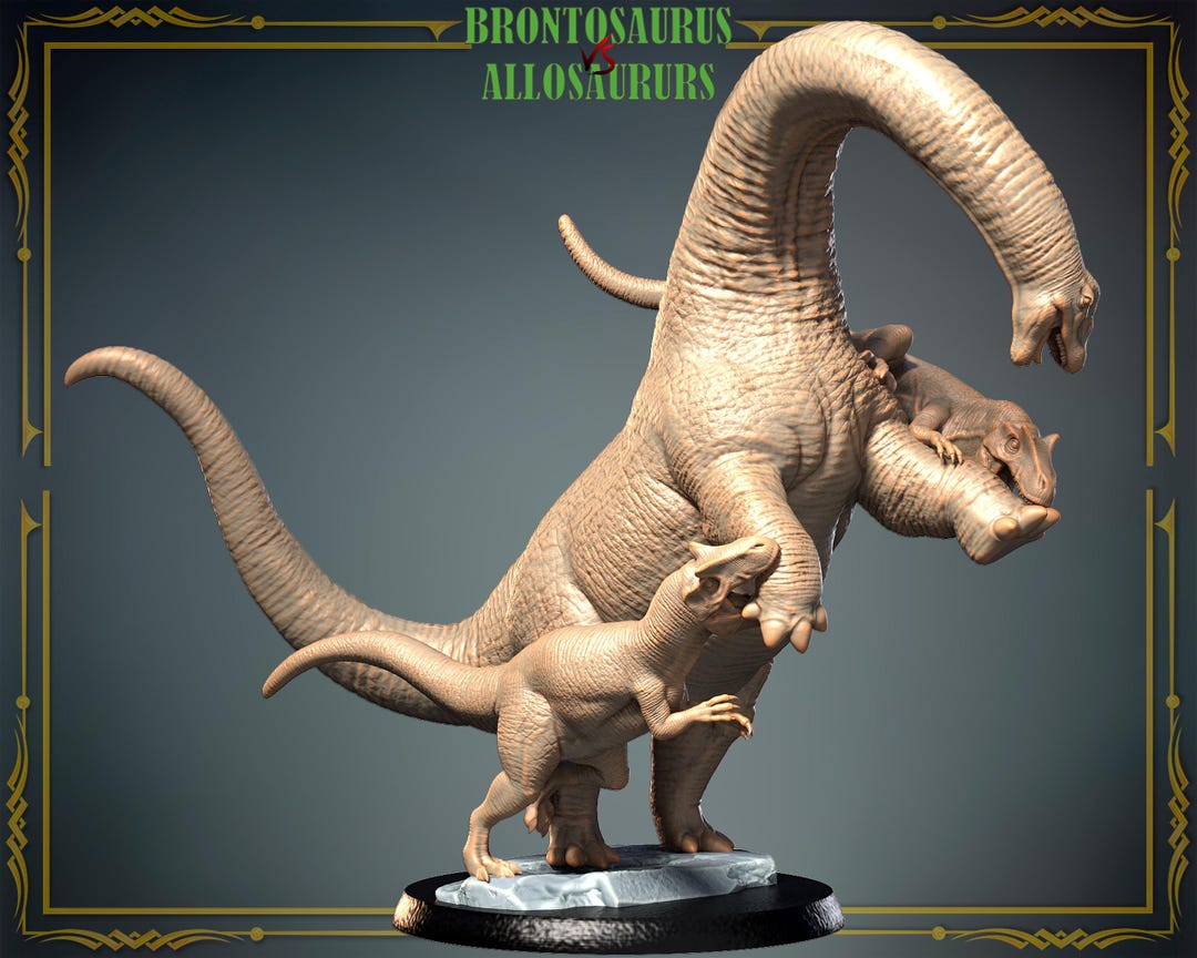 Allosaurus Vs Brontosaurus Diorama/ Dinosaur - Ideal for Dungeons and ...