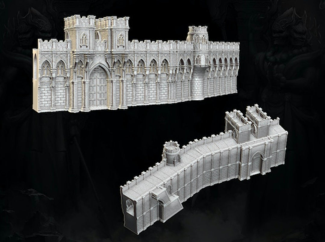 Modular Medieval Wall and Gate: Tabletop Rpgs/wargaming Scenery - Etsy