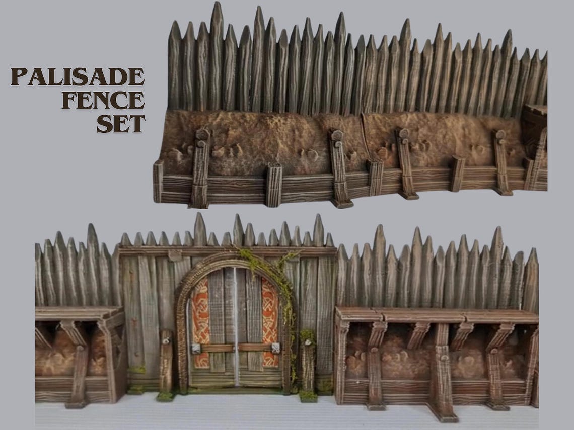 Viking Saga Palisade Fence: Dungeons and Dragons Tabletop RPG Wargaming ...
