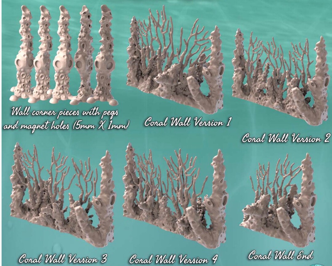 Sea/ Ocean Coral Wall Set - Ideal for Dungeons and Dragons and Other ...