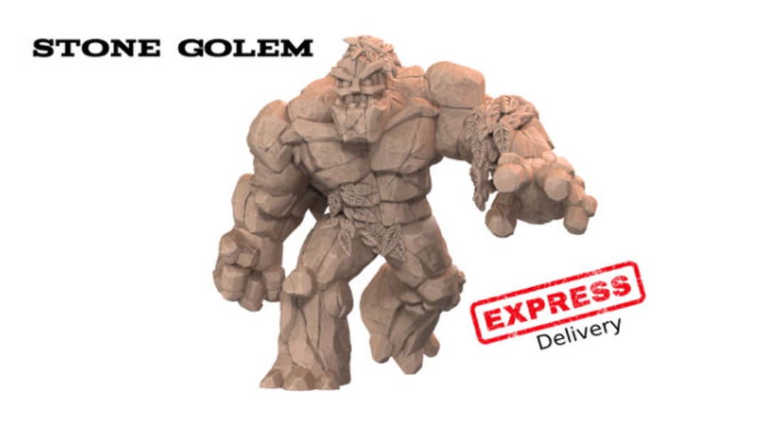 Stone Golem Miniature: Dungeons and Dragons Tabletop RPG, Wargaming - Etsy