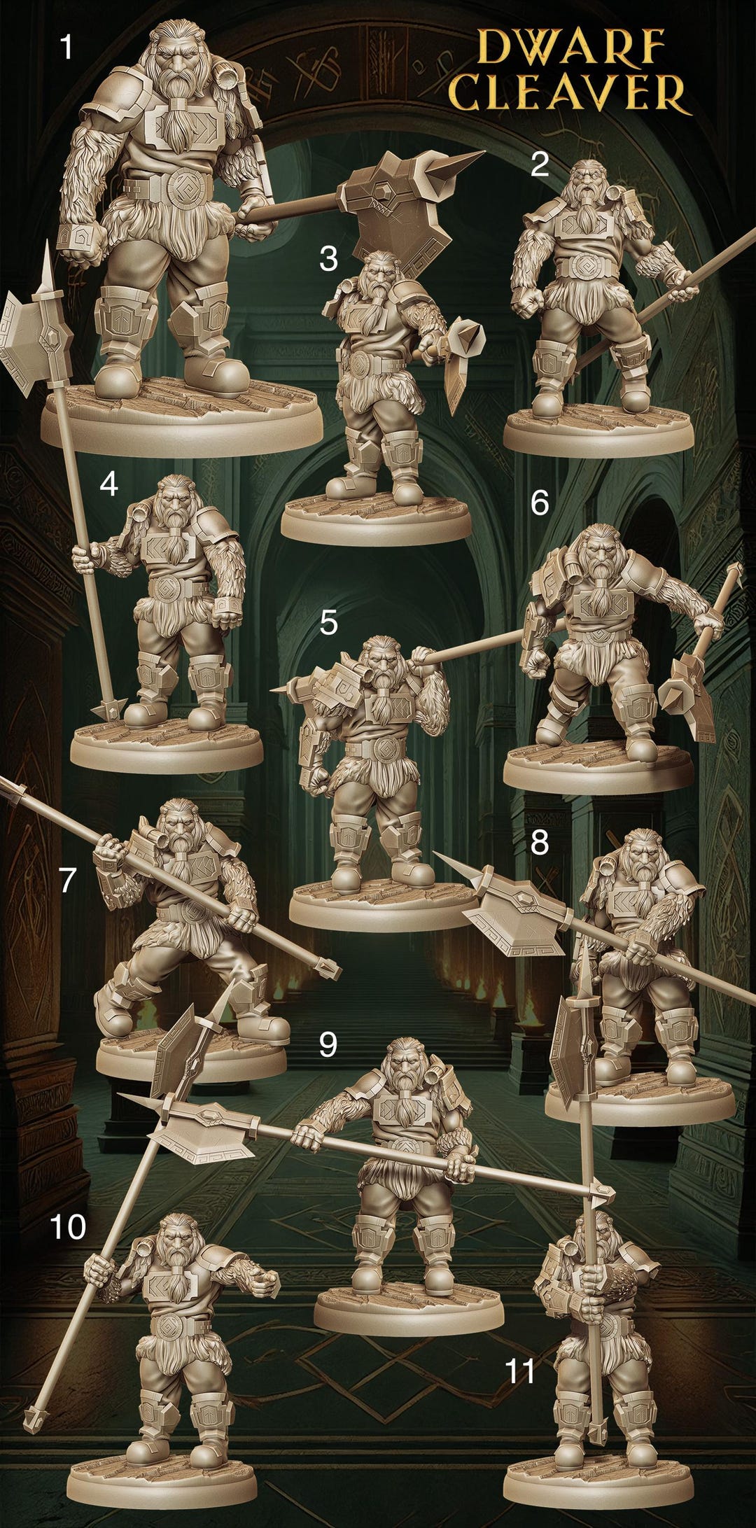 Chaos Dwarf Cleavers (many Options): Resin RPG Tabletop Figure DND ...