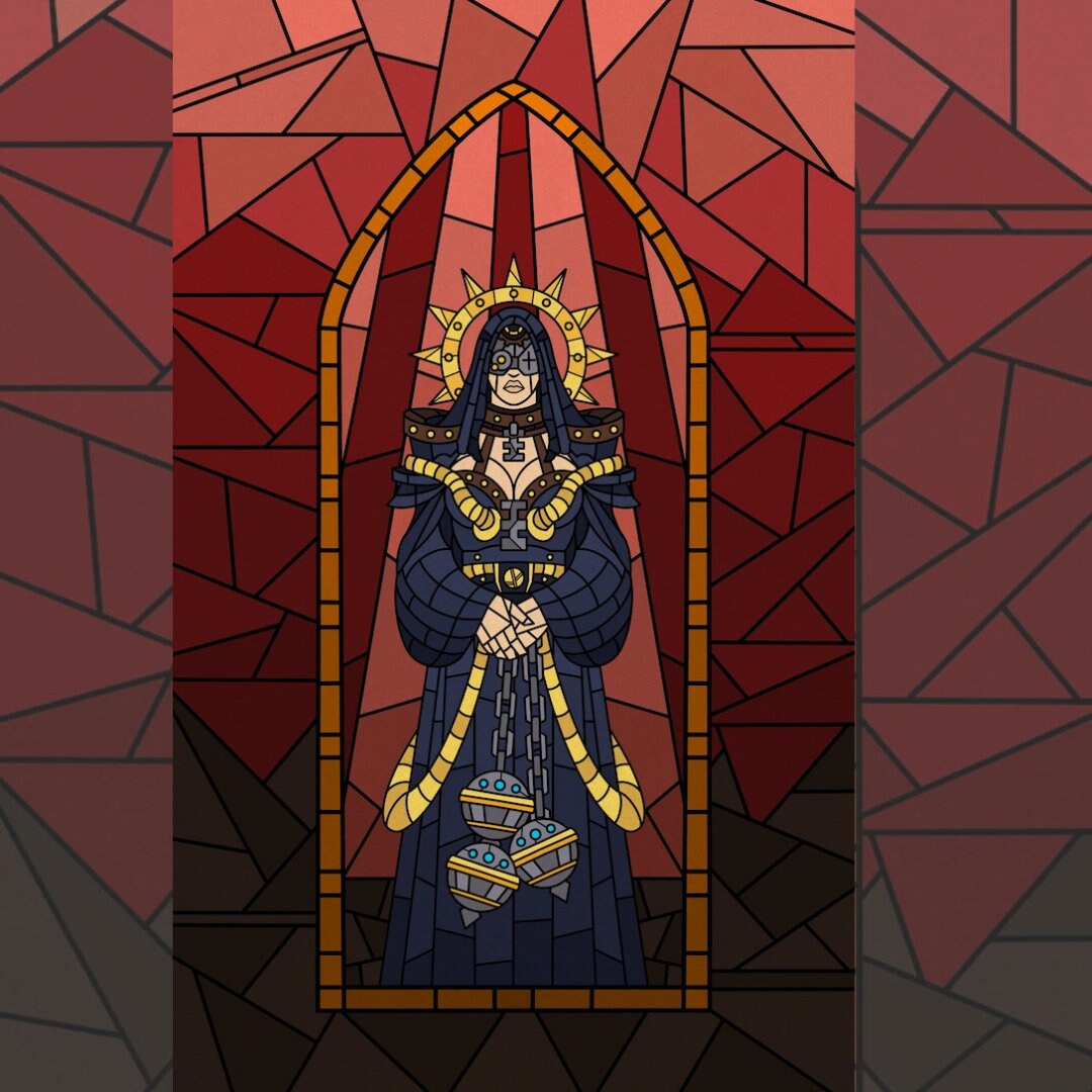 Stained Glass Mural Modular Walls Gothic Cyber Punk 3D Printed 15mm ...