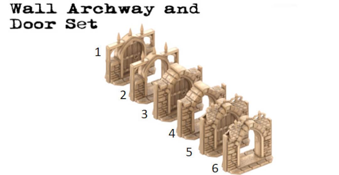Archway and Door Set - Dark Alley - Ideal for Dungeons and Dragons and ...