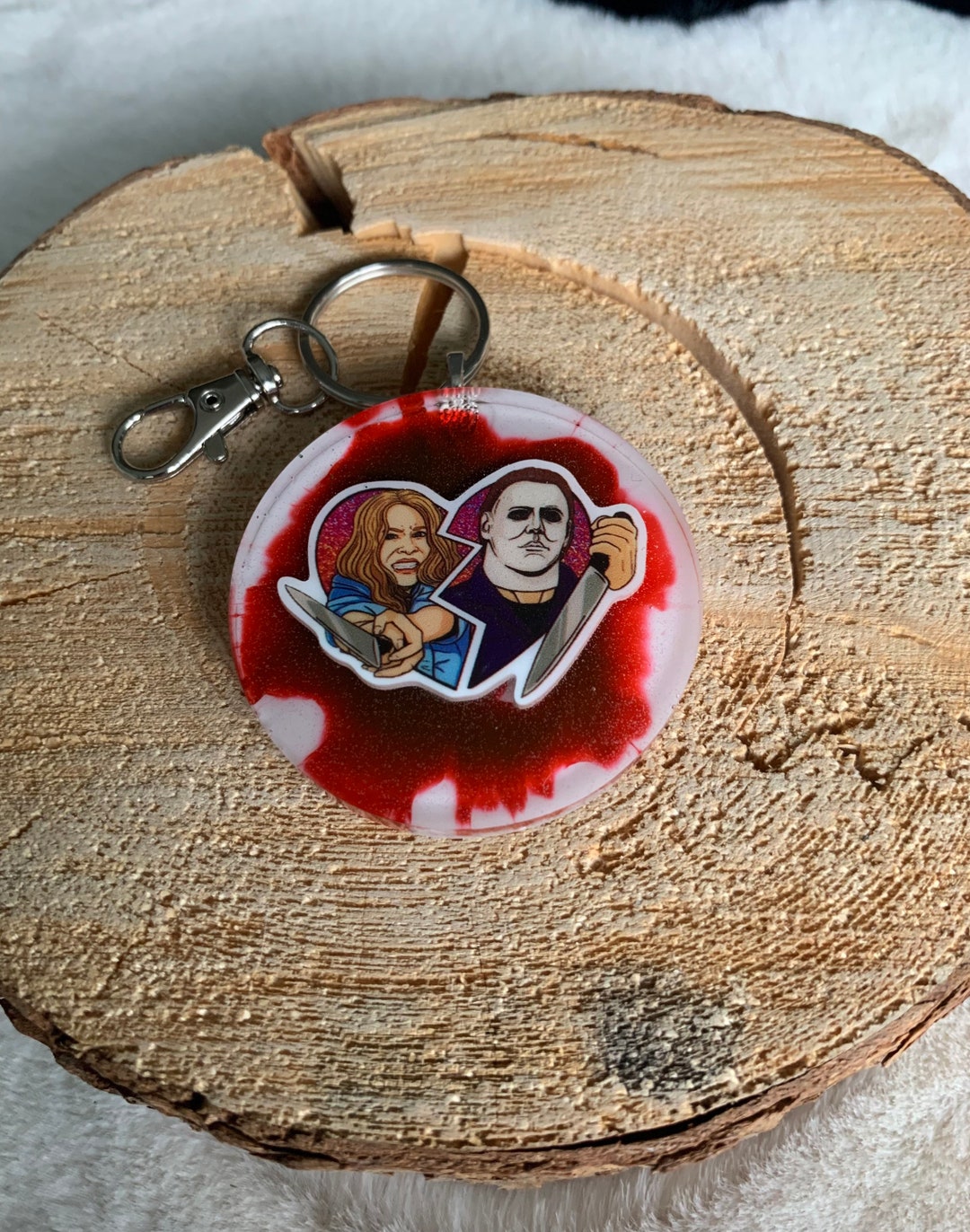 Laurie Strode/ Michael Myers Halloween Keychain - Etsy