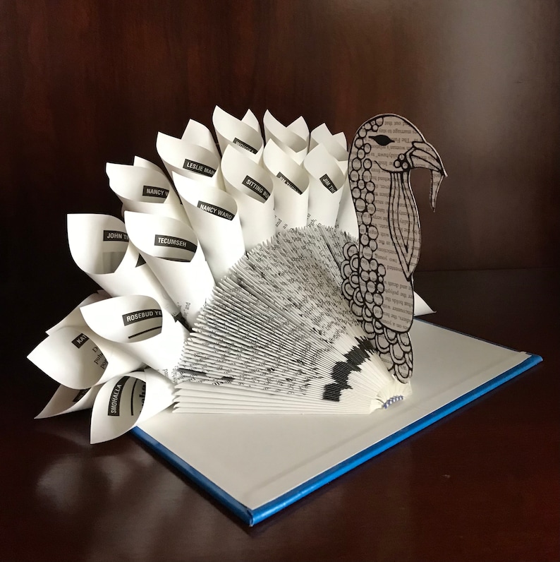Turkey Book Art - Thanksgiving Decor - Book Sculpture - Bird Book Art ...