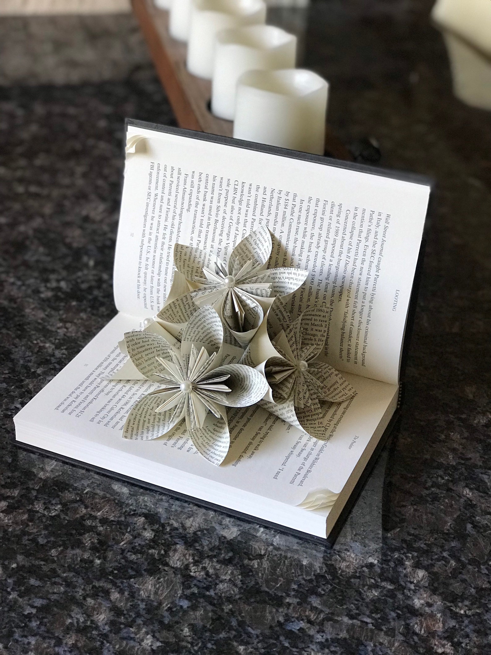 Origami Kusudama Flower Book Book Art Folded Book Art - Etsy