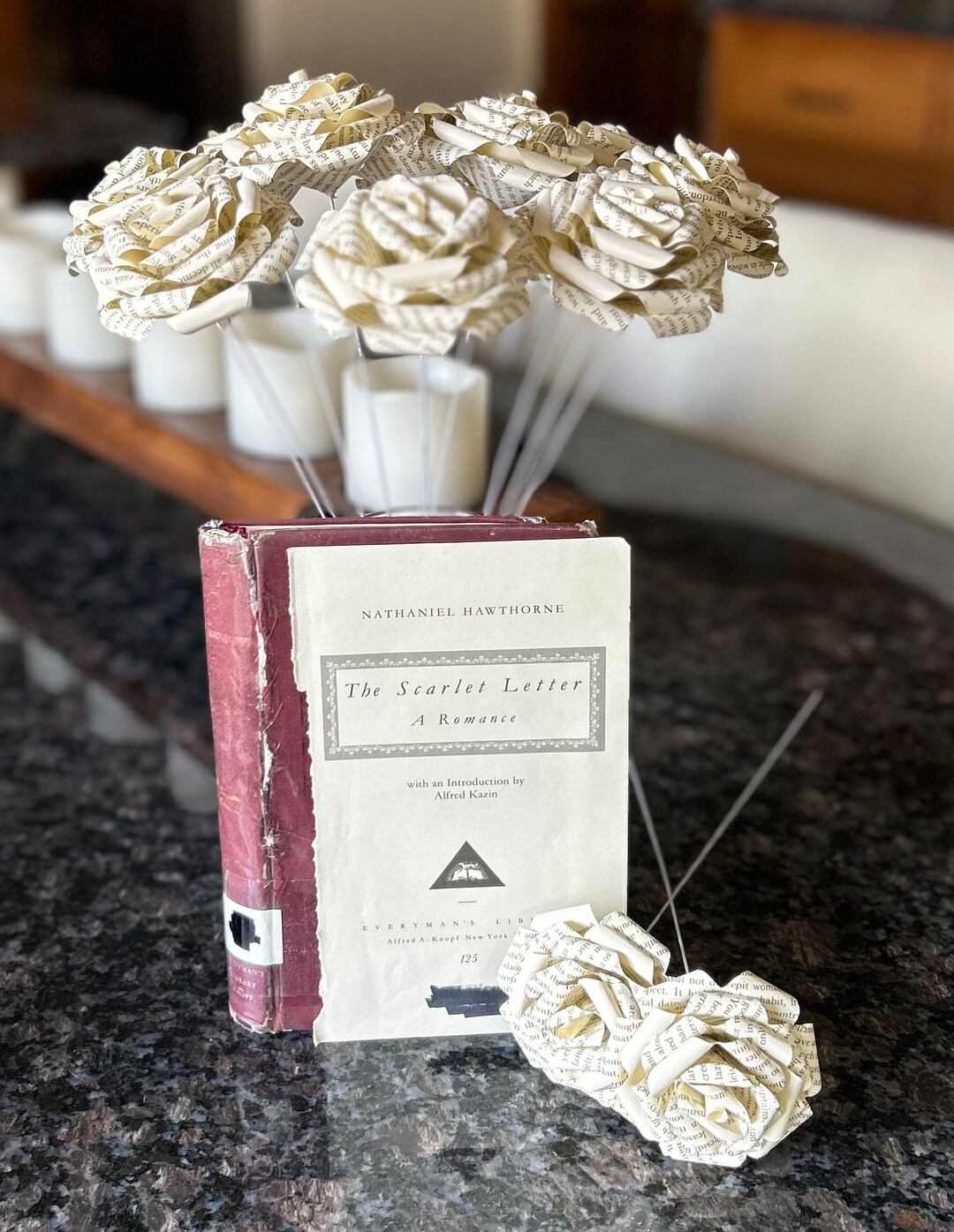 12 the Scarlet Letter Book Page Paper Roses - Book Art - Paper Flowers ...