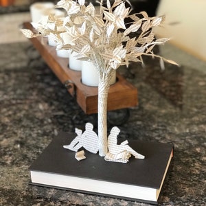 Under the Tree Reading Book Art Book Sculpture Book - Etsy