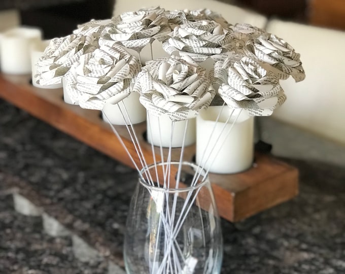 12 Medical Dictionary Book Page Paper Roses - Paper Flowers - Book Art ...