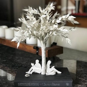 Under the Tree Reading Book Art Book Sculpture Book Lover Gift - Etsy