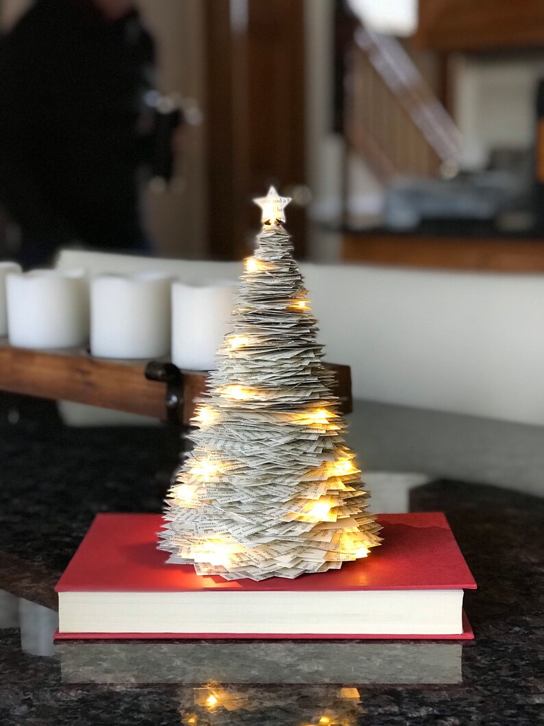 Oh Christmas Tree Book Page Paper Tree Book Art Holiday - Etsy