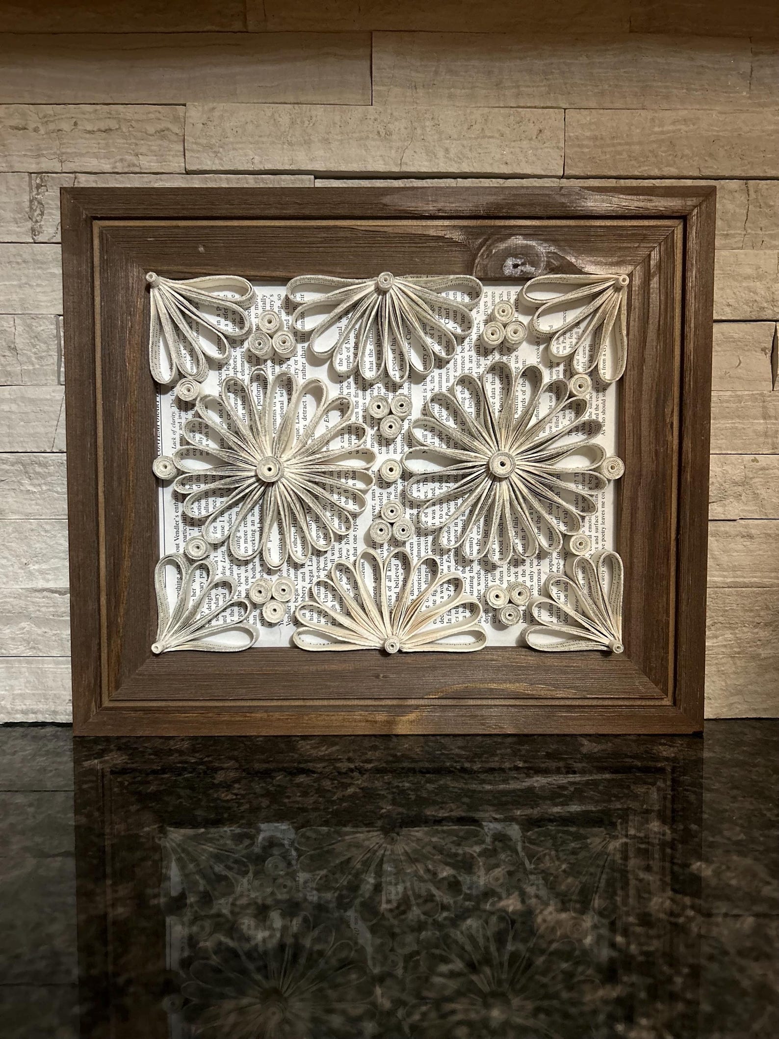 Window of Words Wooden Frame Sculpture - Book Art - Book Page Wall Art ...