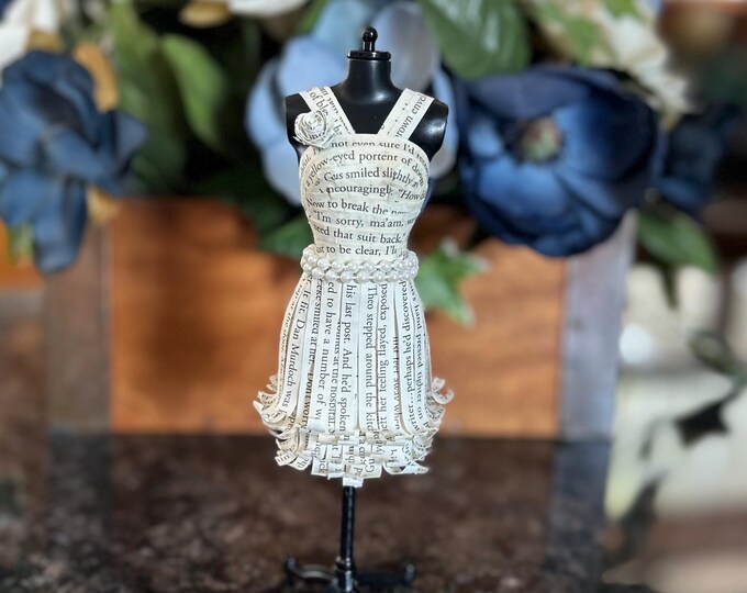 Dress of Words Gown - Book Sculpture - Book Art - Book Page Art - Paper ...