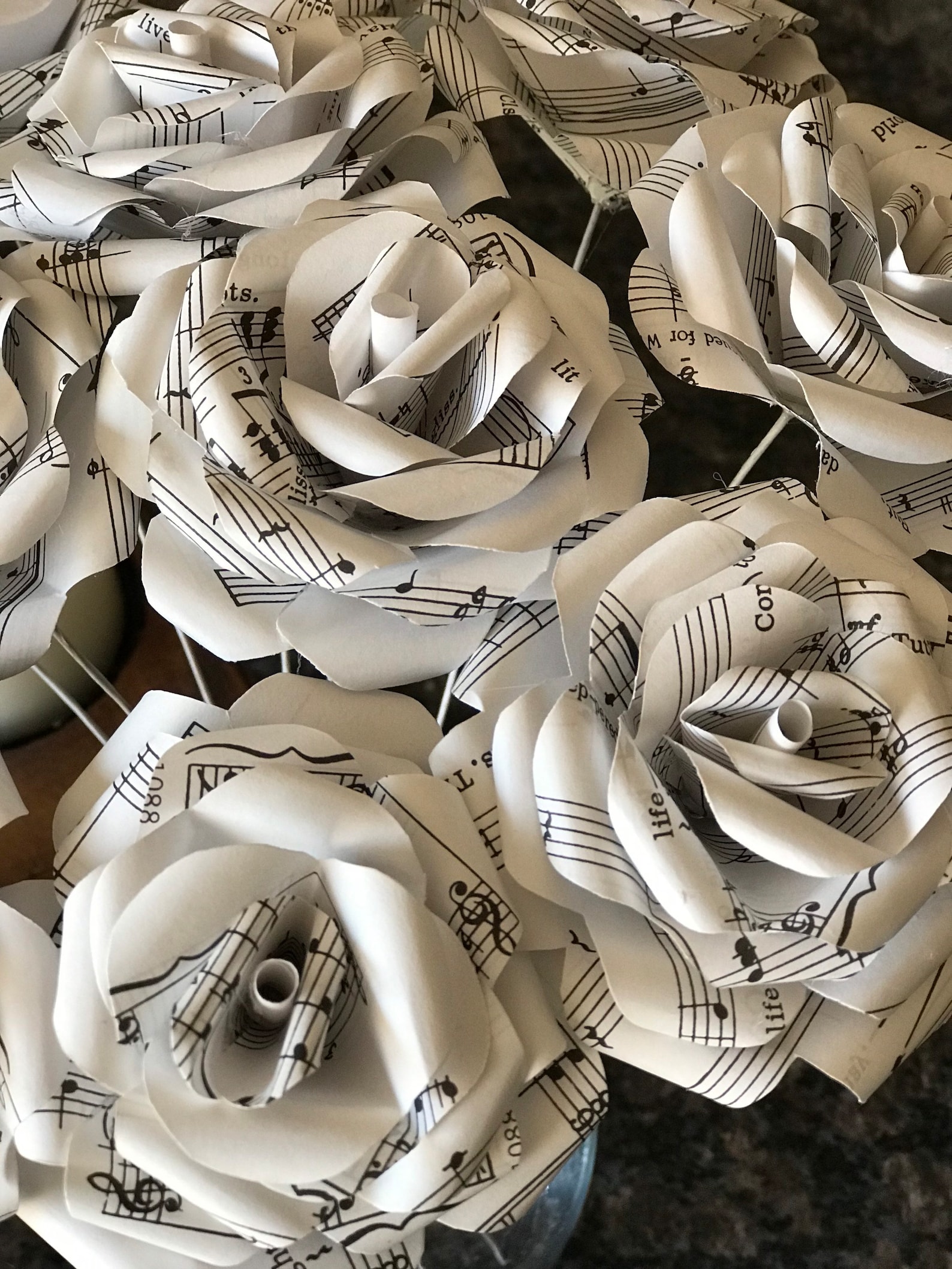 12 Sheet Music Roses Book Art Book Page Flowers Gift - Etsy