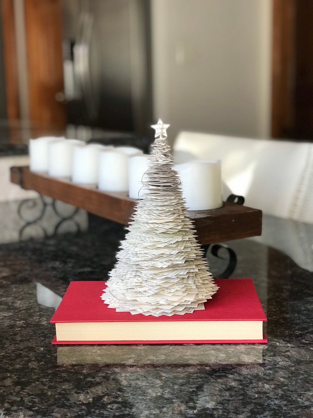 Oh Christmas Tree Book Page Paper Tree Book Art Holiday - Etsy
