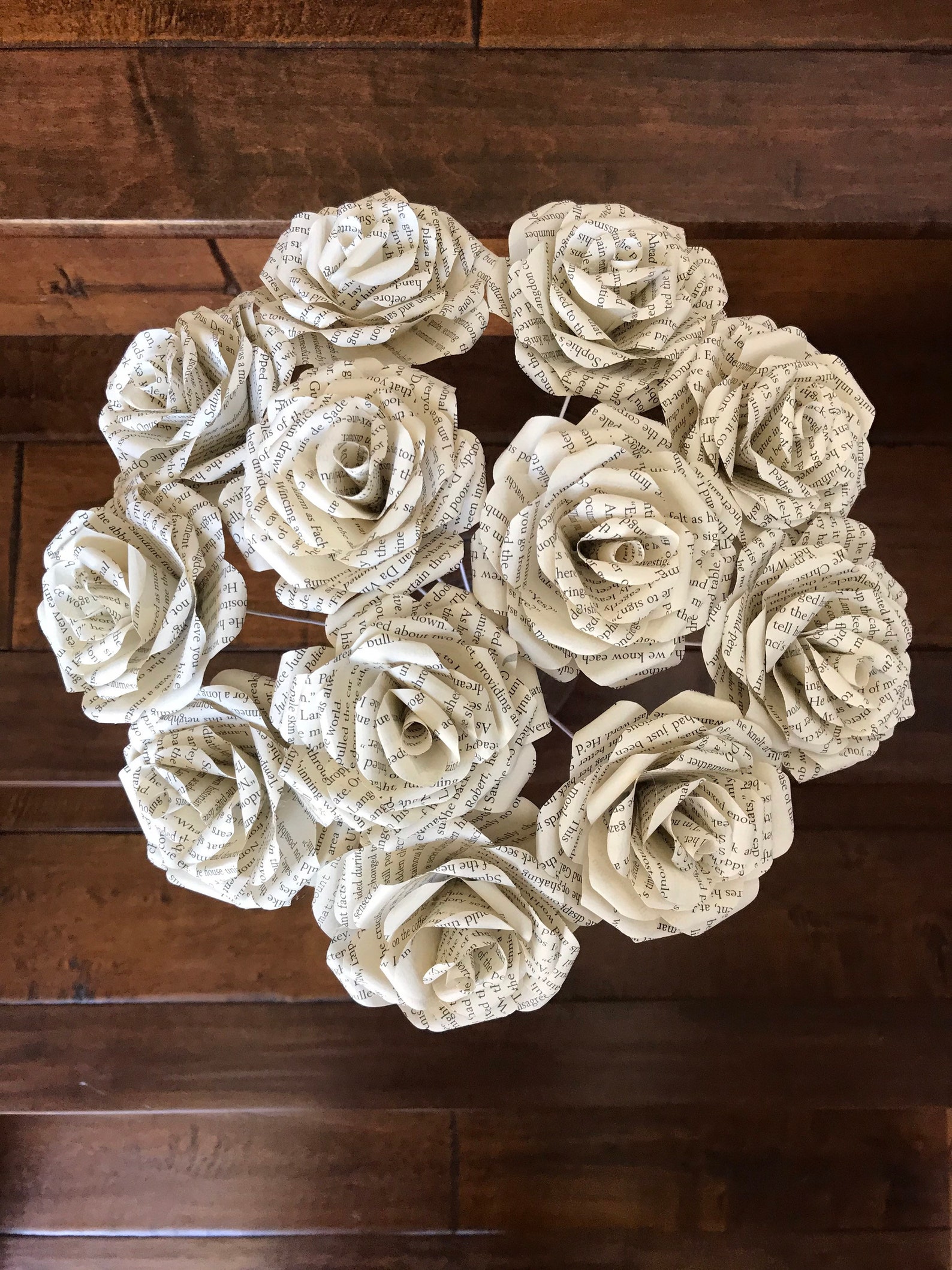 12 Paper Roses Paper Flowers Book Art Book Decor Book - Etsy