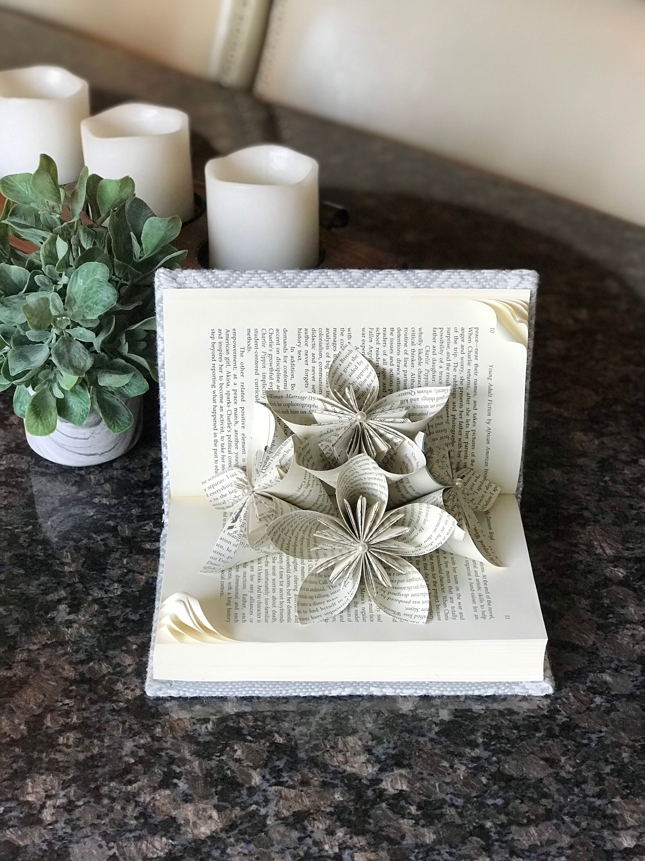 Origami Kusudama Flower Book Book Art Folded Book Art | Etsy
