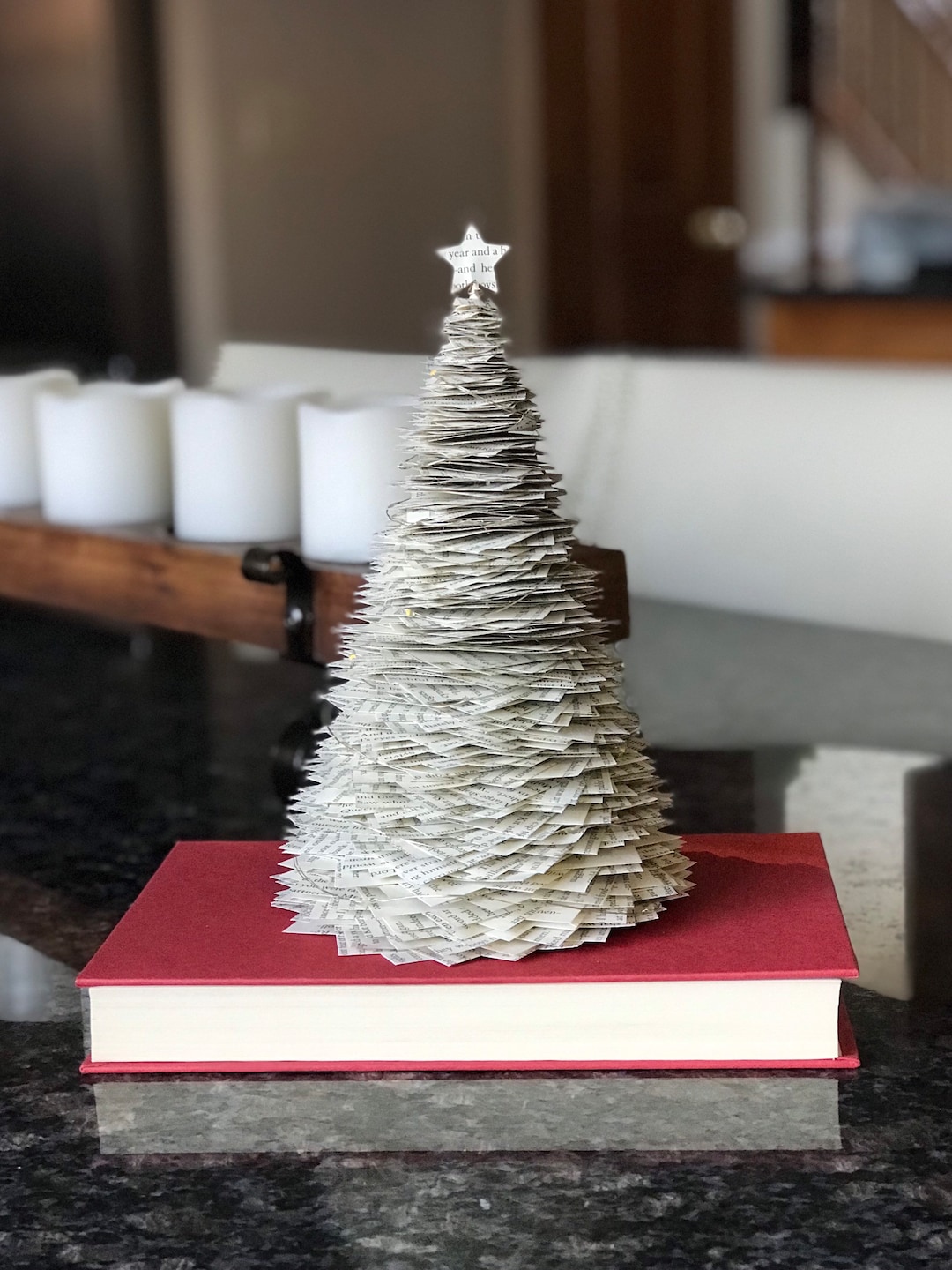 Oh Christmas Tree Book Page Paper Tree - Book Art - Holiday Decor ...