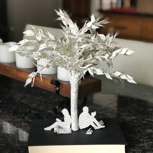 Under the Tree Reading Book Art Book Sculpture Book Lover Gift - Etsy