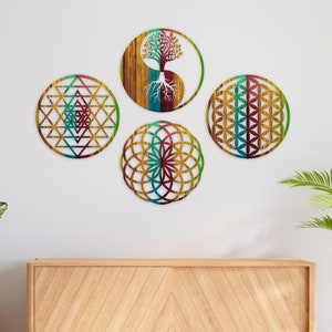 Yin Yang Tree of Life Sri Yantra Torus Flower of Life Wall - Etsy