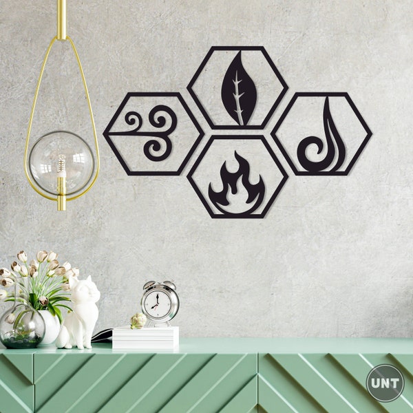 Four Elements Art Wood Wall Decor - Etsy