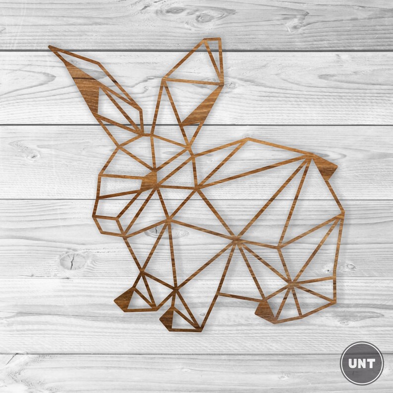 Geometric Rabbit Wall Art: Wooden Animal Design, Kidsroom Decor - Etsy