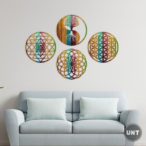 Yin Yang Tree of Life Sri Yantra Torus Flower of Life Wall - Etsy