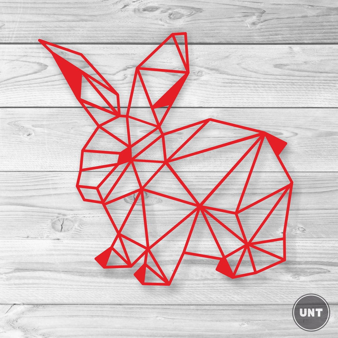 Rabbit Wall Art Wooden Geometric Rabbit Animal Design Wall - Etsy