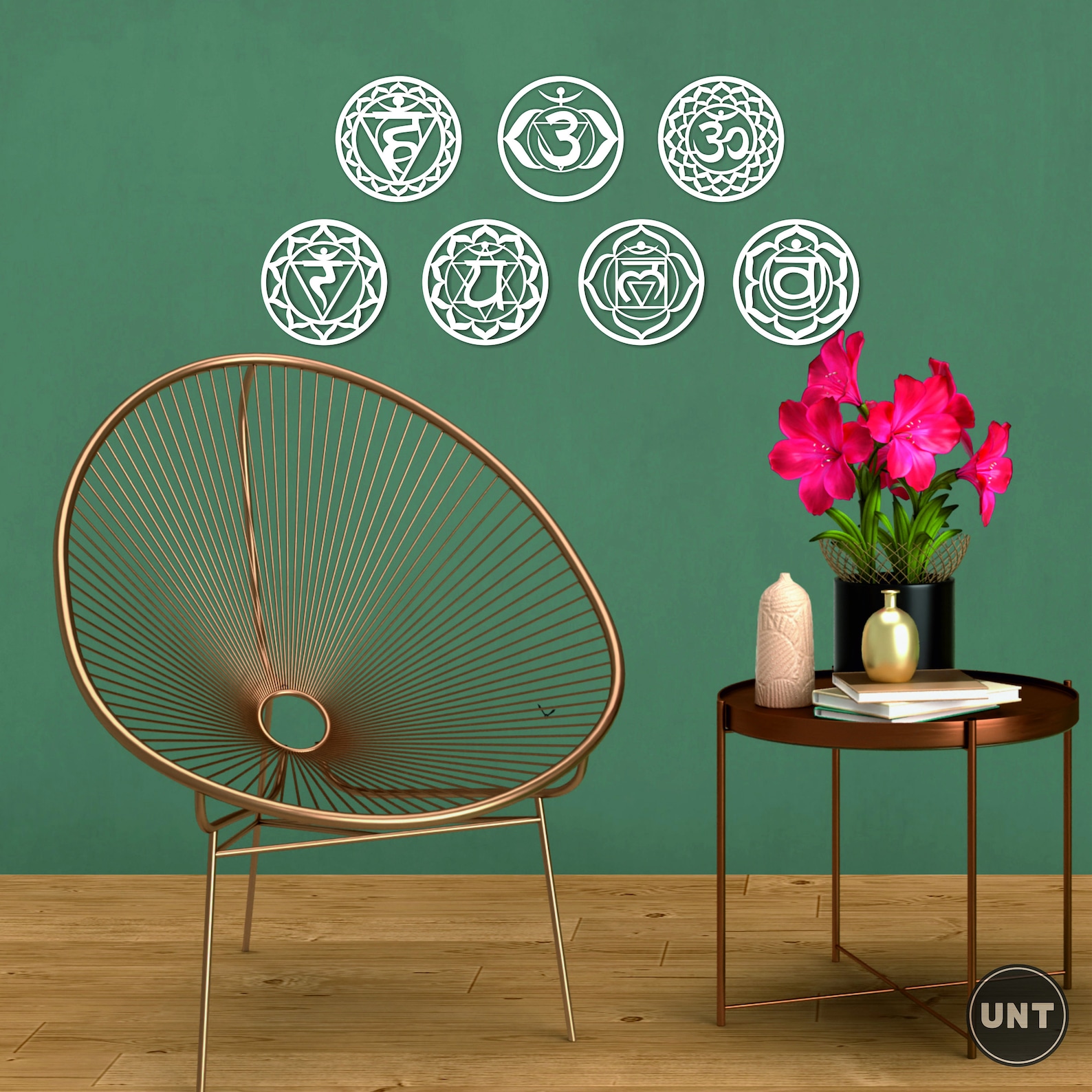 Seven Chakra Wall Art Set Wooden Wall Decor Chakra Symbols - Etsy