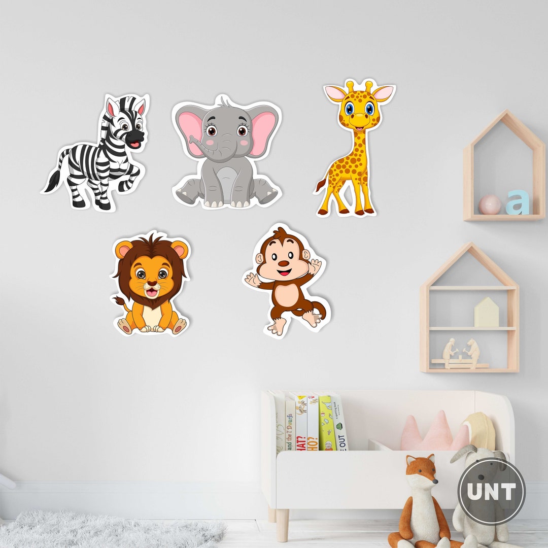 Safari Nursery Decor: Wooden Animal Wall Art, Set of 5 - Etsy