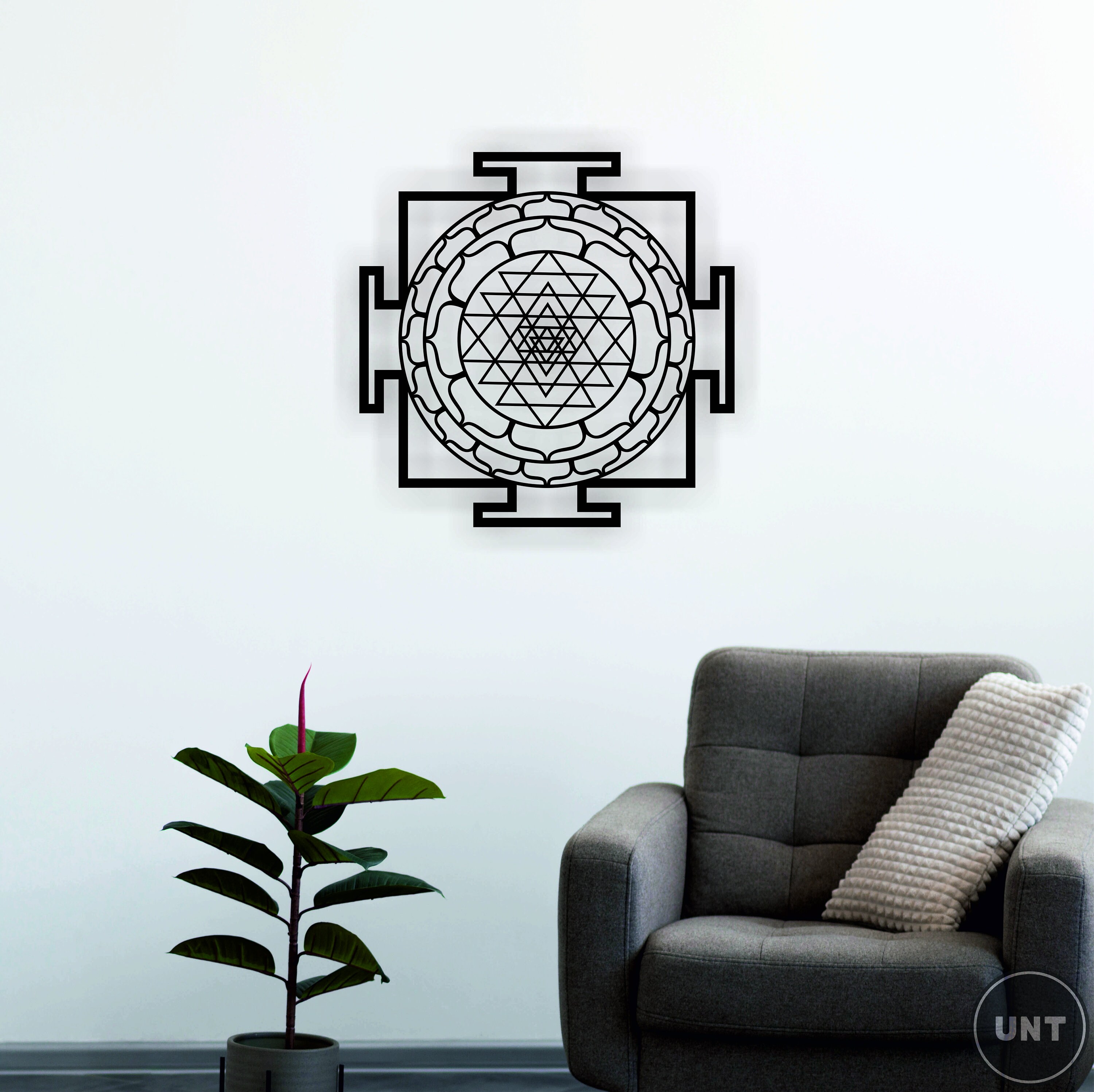 Sri Yantra Wooden Wall Art Meditation Wall Decor Black Wall | Etsy