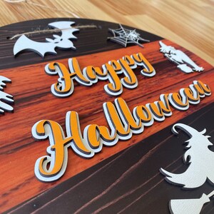 Happy Halloween Multilayered Door Hanger, Halloween Sign, Front Door ...