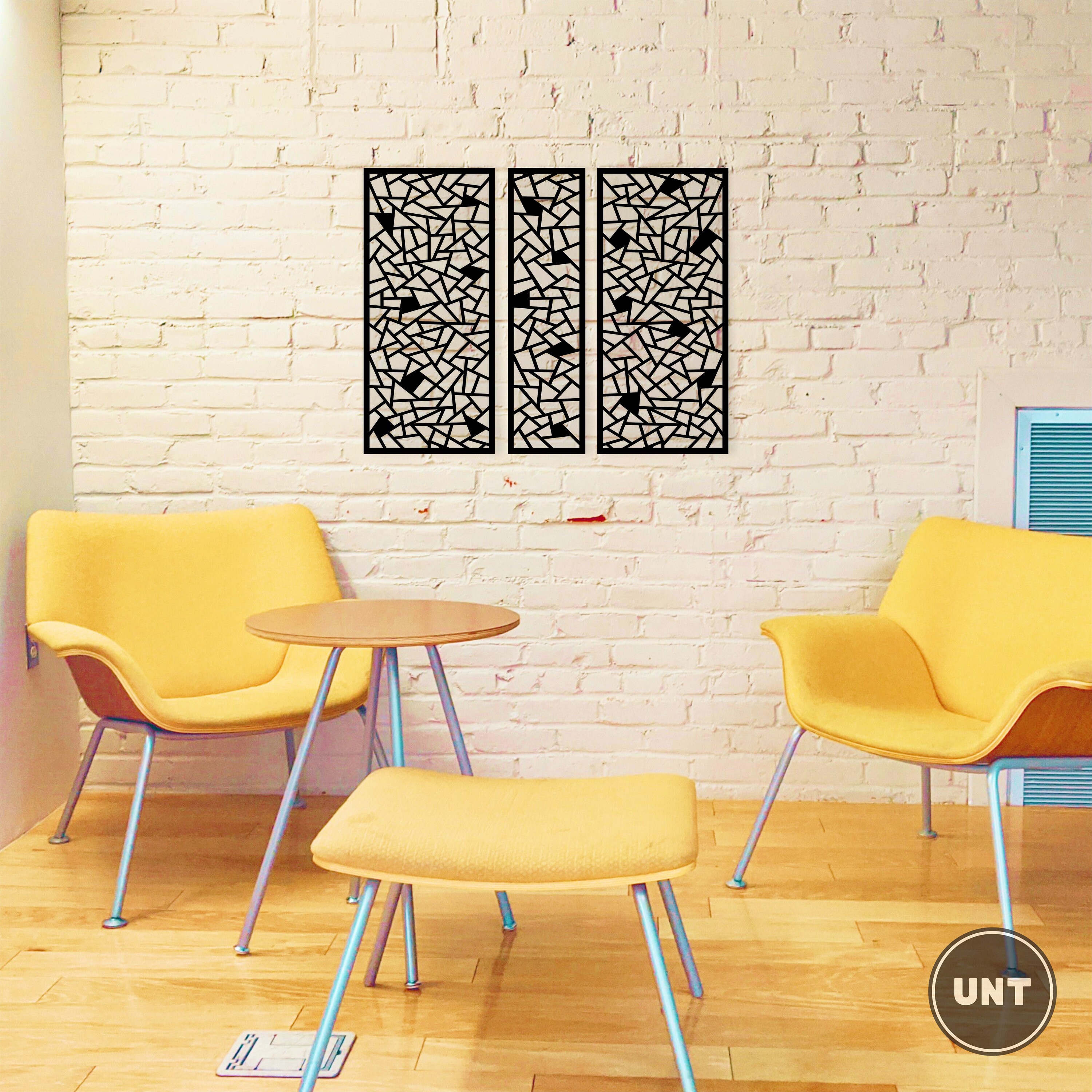 Geometric Wall Decoration Set of 3 Modern Wall Art Wooden - Etsy