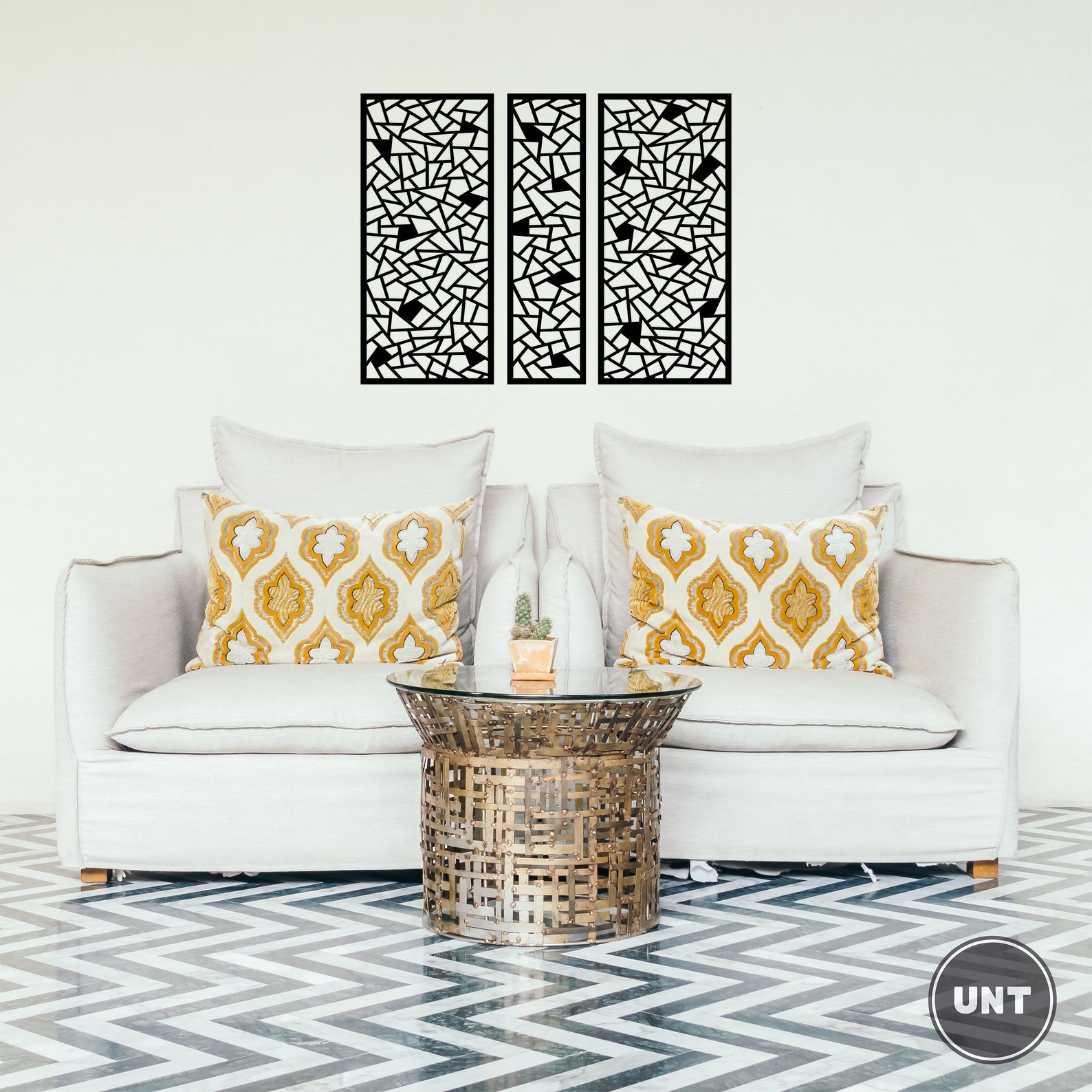 Geometric Wall Decoration Set of 3 Modern Wall Art Wooden - Etsy