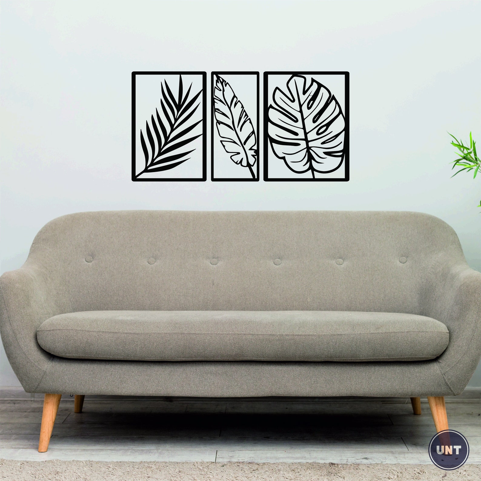 Set of 3 Tropical Leaves Wall Decor Wood Wall Art - Etsy