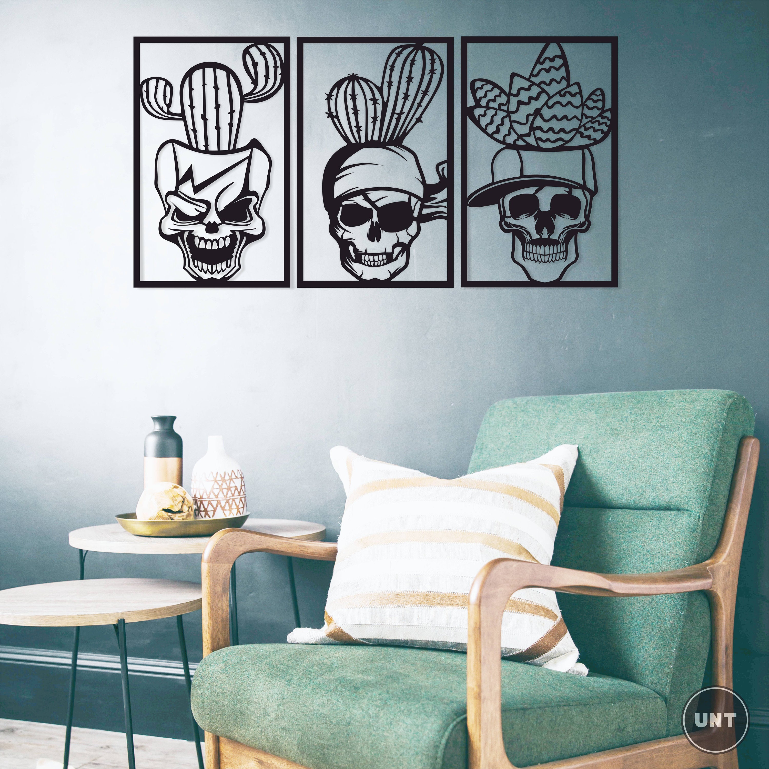 Skull Cactus Wall Decoration Wall Art Wooden Wall Decor | Etsy