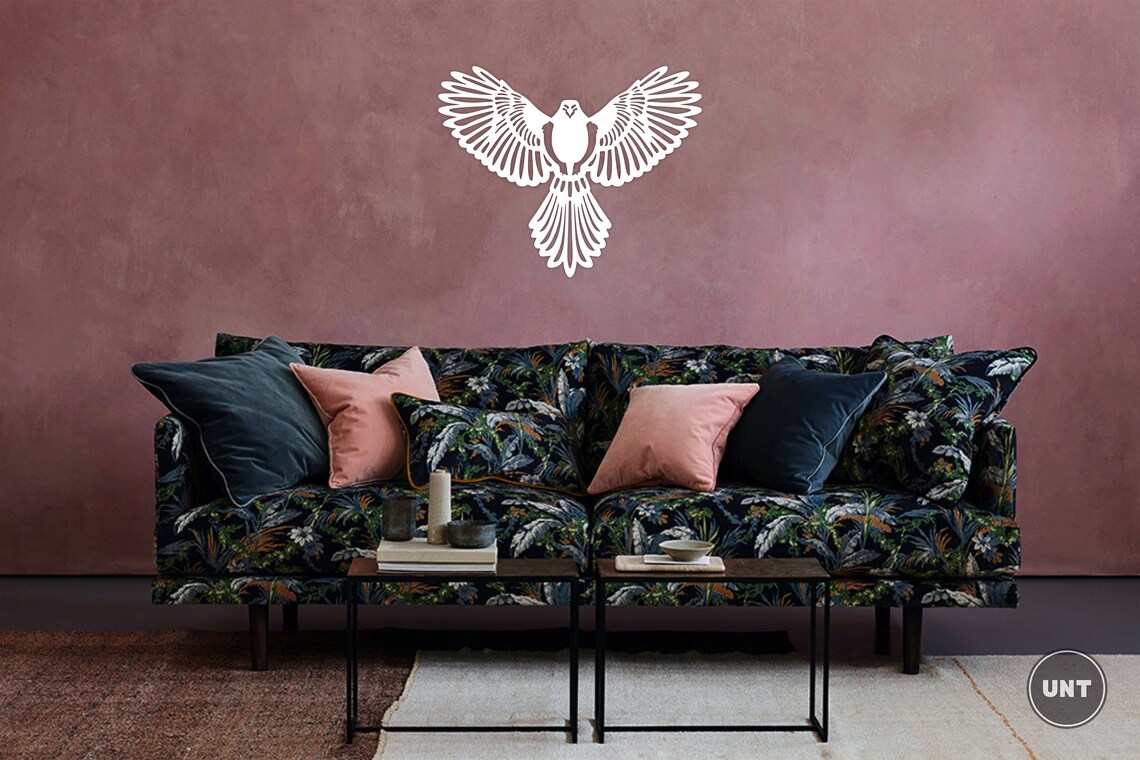 Geometric Falcon Wall Decor: Laser Cut Wood Hawk Art (19''x15'') - Etsy
