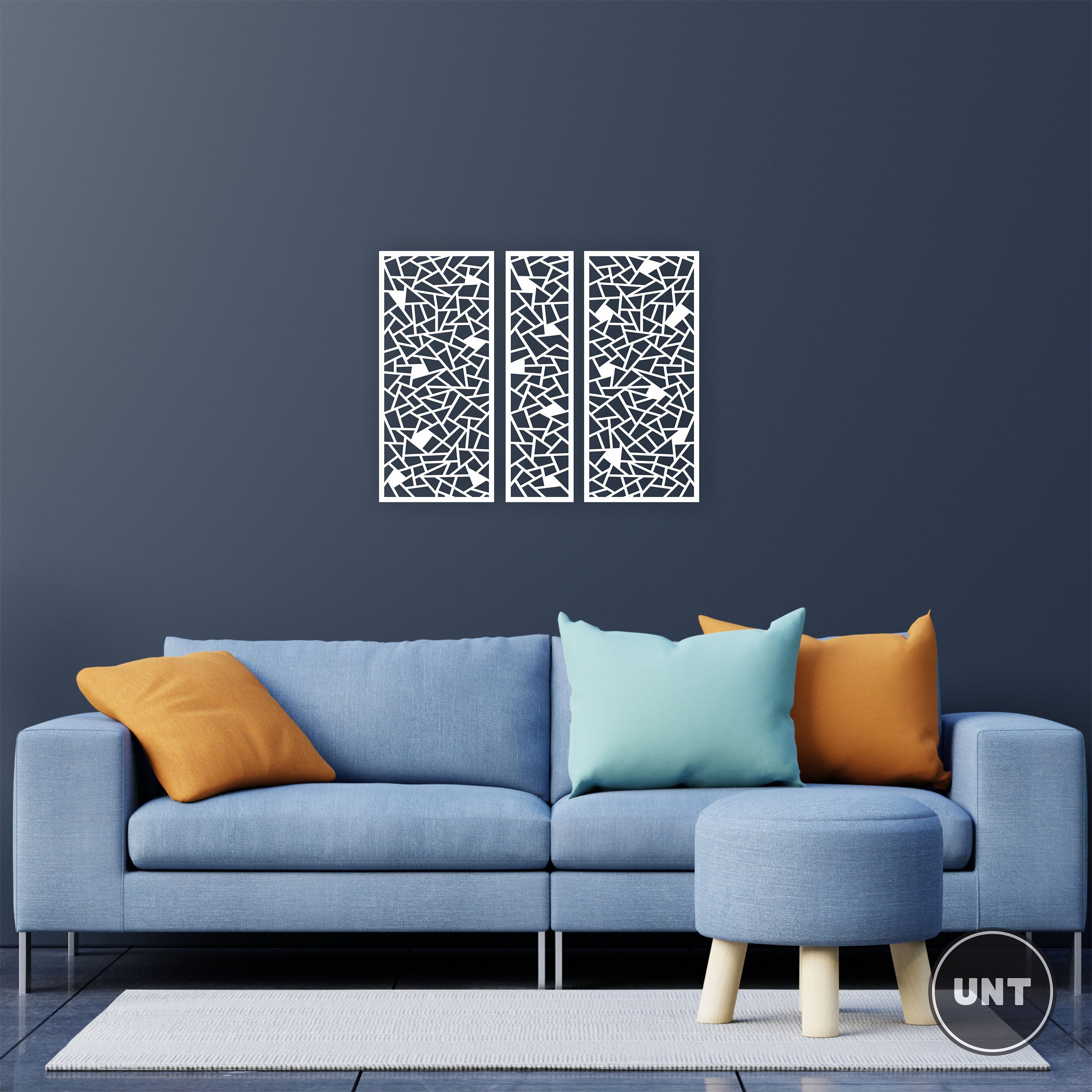 Geometric Wall Decoration Set of 3 Modern Wall Art Wooden - Etsy