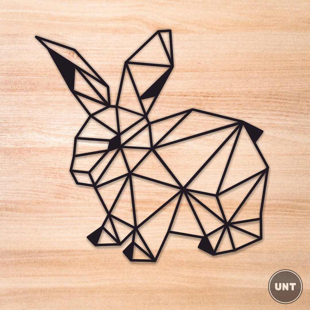 Geometric Rabbit Wall Art: Wooden Animal Design, Kidsroom Decor - Etsy