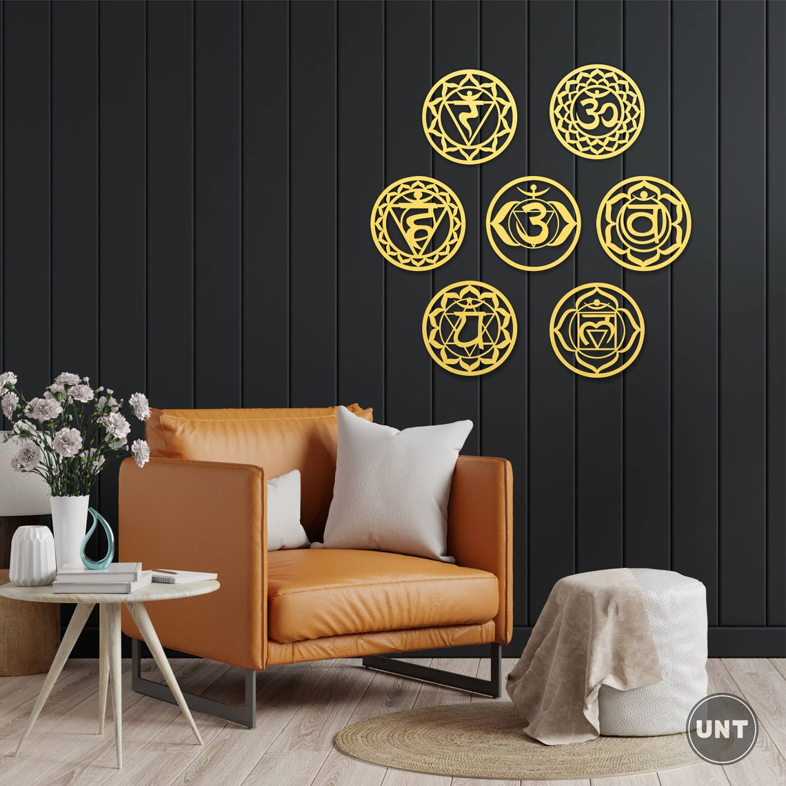 Seven Chakra Wall Art Set Wooden Wall Decor Chakra Symbols - Etsy