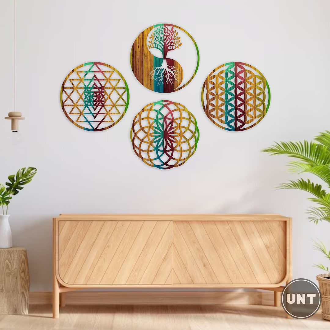 Yin Yang Tree of Life Sri Yantra Torus Flower of Life Wall - Etsy