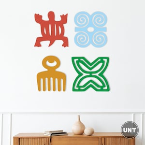 Adinkra Symbols Wood Wall Decor: African Tribal Art - Etsy